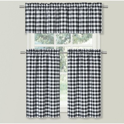 Kate Aurora Country Farmhouse Plaid Checkered Gingham 3 Pc Kitchen ...