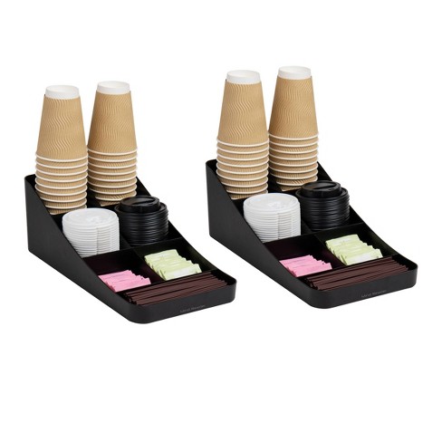 Mind Reader Cup And Condiment Station Organizer Set Of 2 Black : Target