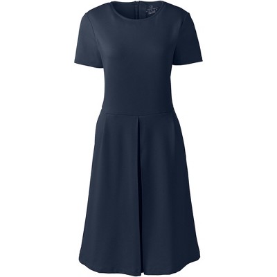 Lands' End School Uniform Women's Short Sleeve Ponte Dress Top Of Knee ...