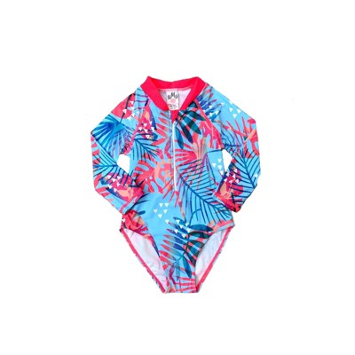 At The Oasis Rash Guard Swimsuit Mia Belle Girls, Blue, 7y : Target