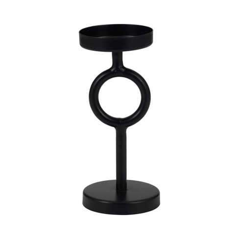 Sagebrook Home 8" Metal Candle Holder - Contemporary Black Iron Narrow ...