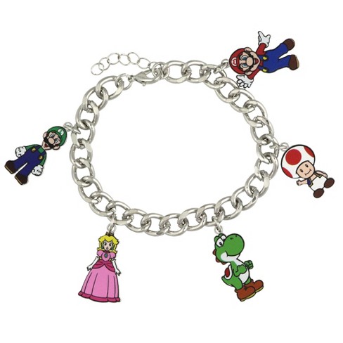 Super Mario Bros 5 Character Charm Chain Link Jewelry Bracelet For ...