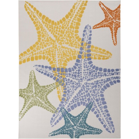 Nourison Aloha Coastal Starfish Outdoor Area Rug : Target