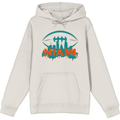 Miami Football Adult Sand Long Sleeve Hoodie-xl : Target