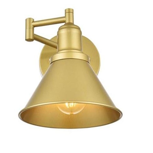 Elegant Lighting Judson 1 Light Brass Swing Arm Wall Sconce : Target