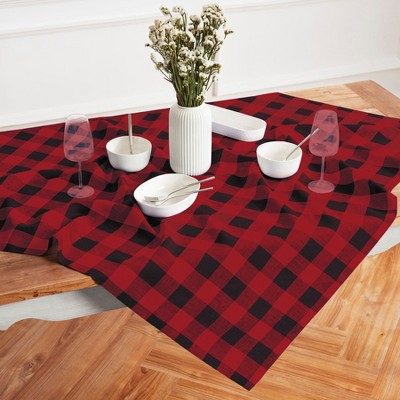 Solino Home Linen Buffalo Check Table Throw Red And Black 52 X 52 ...