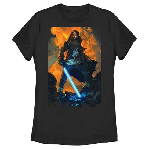 Women's Star Wars: Obi-wan Kenobi Painted Obi-wan T-shirt - Black - X ...