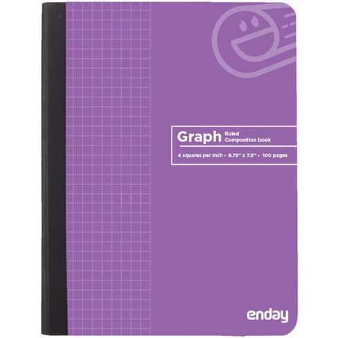 Enday 100 Ct. Quad-ruled Composition Notebook, Purple : Target