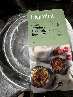 3pc (5qt, 3qt & 1.5qt) Stainless Steel Non-slip Mixing Bowls (no Lids ...