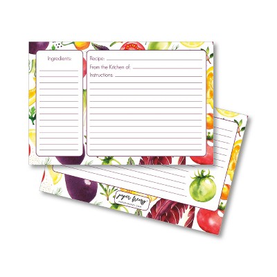 Paper Frenzy Vegetable Garden 4 x 6 Recipe Cards - Pack of 25 Double ...
