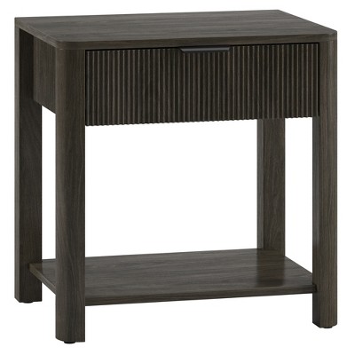 Hudson and Canal Brinham 24" Wide Rectangular Fluted Nightstand in ...