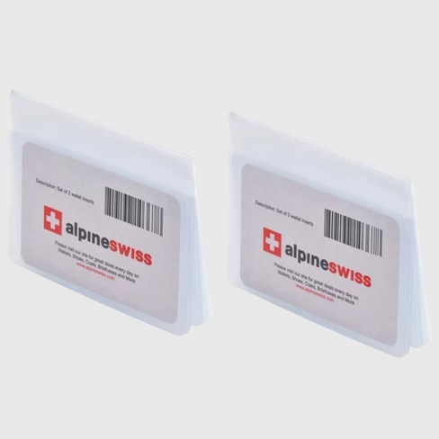 Alpine Swiss Set Of 2 Clear Plastic Wallet Inserts 12 Pages Picture ...