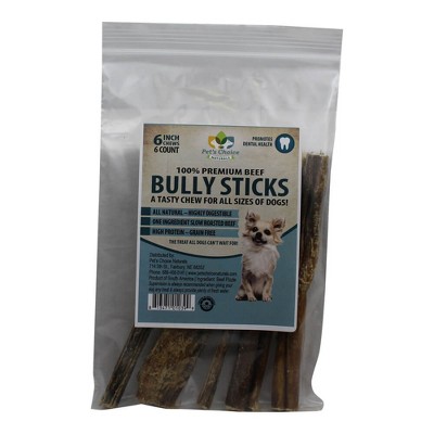 Pet's Choice Premium All Natural 6 Inch Bully Sticks Dog Treats 25 Pack ...