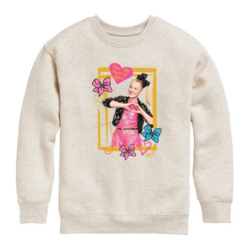 Jojo Siwa Jojo Love Graphic Long Sleeve Fleece Sweatshirt - Natural ...