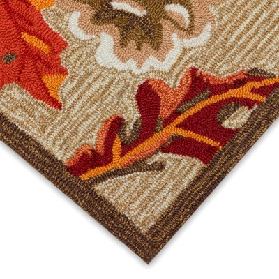 Liora Manne Ravella Falling Leaves Indoor/outdoor Rug Natural 8'3" X 11 ...