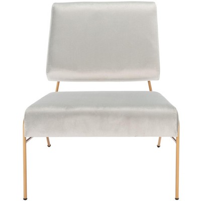 Romilly Velvet Accent Chair - Grey/gold - Safavieh : Target