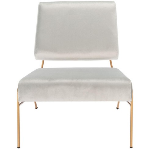 Romilly Velvet Accent Chair - Grey/gold - Safavieh. : Target