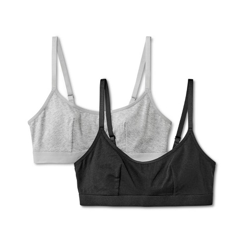 Women's 2pk Cotton Blend Scoop Back Bralette - Dealworthy™ Black ...