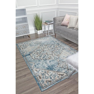 Rugs America Aurea Ka20a Hale Blue Geometric Contemporary Blue Area Rug ...