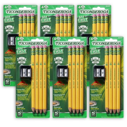 Ticonderoga® My First Pencils, Sharpened, 4 Per Pack, 6 Packs : Target