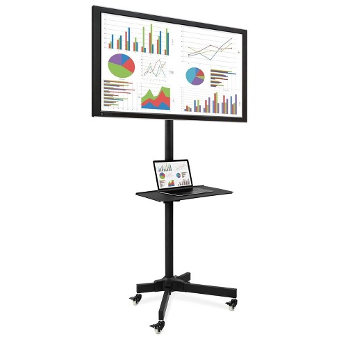 Mount-it! Adjustable Mobile Tv Cart | Wheeled Flat Screen Television ...