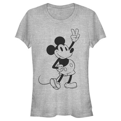 Juniors Mickey & Friends Mickey Mouse Peace Sign T Shirt : Target