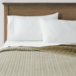 Full/queen Reversible Cotton Stripe Quilt Light Blue - Threshold™ : Target