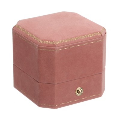 Unique Bargains Cuboid Velvet Ring Jewelry Box Pink : Target