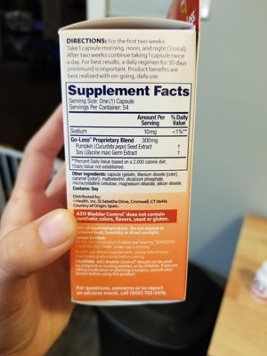 Azo Bladder Control With Go-less, Helps Reduce Occasional Urgency ...