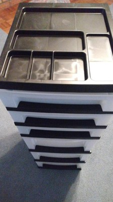 Iris Drawer Storage Cart With Organizer Top Black : Target