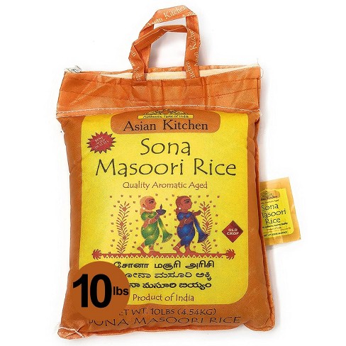 Asian Kitchen White Sona Masoori Rice - 10lbs (4.54kg) - Rani Brand ...