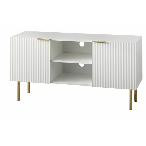 Russo Channel Front Tv Stand For Tvs Up To 55" White - Lifestorey : Target