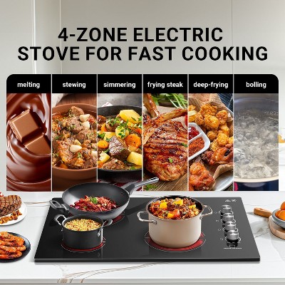 30 Inch Max. 7000W Cooktop with 4 Burners, 9 Heating Level Burner, Hot ...