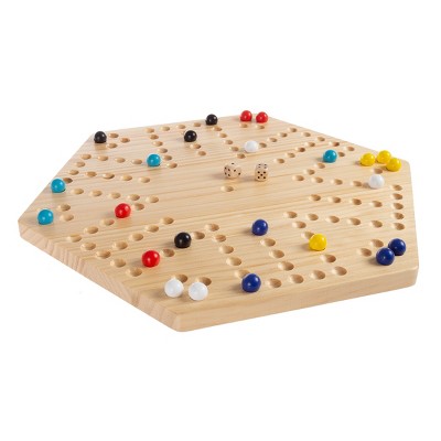 Toy Time Wooden Strategic Game Set With Board, Marbles, And Dice : Target