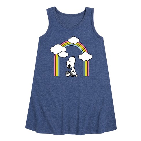Peanuts Snoopy Looking Up Rainbow - Heather Navy - Medium : Target