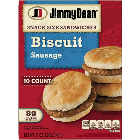 Jimmy Dean Biscuit Sausage Snack Size Frozen Sandwiches - 17oz : Target
