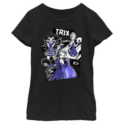 Girl's Winx Club The Trix Group T-shirt - Black - Large : Target