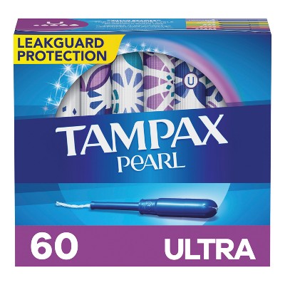Tampax Pearl Ultra Absorbency With Leakguard Braid Tampons - Unscented ...