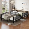 Full over Full Bunk Bed with Ladders and Guardrails, Metal Frame ...
