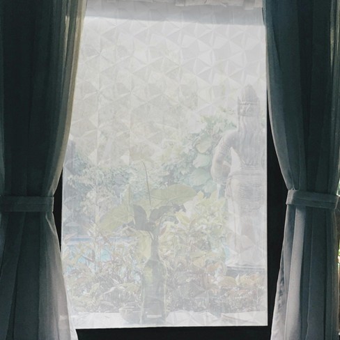 Unique Bargains Triangular Prisms Pattern Window Privacy Film 118.11"l ...