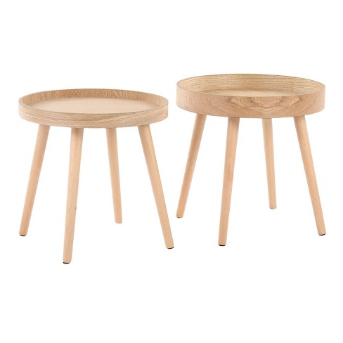 Pebble Side Table Set Natural - Lumisource: Mid-century Modern, Tapered ...