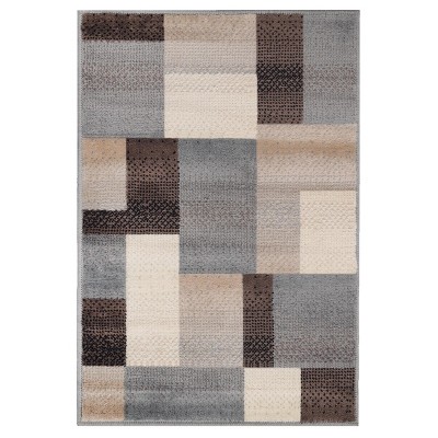 Modern Geometric Color Block Indoor Area Rug Or Runner, 7'x9', Rivulet ...