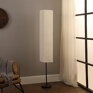 62.5" Japanese Shoji Paper Floor Lamp with Black Metal Frame : Target