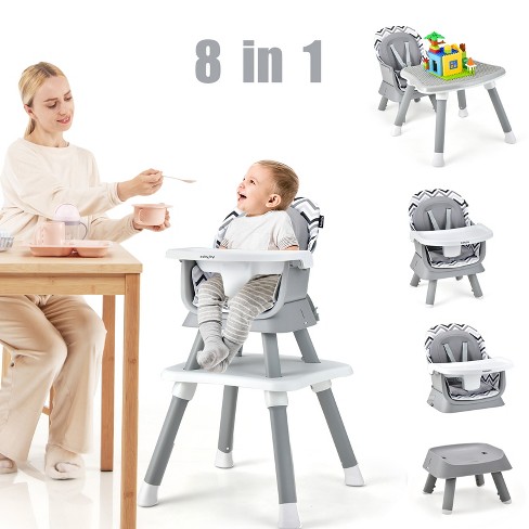 Infans 8-in-1 Baby High Chair W/ Double-layer Cushions Multifunctional ...