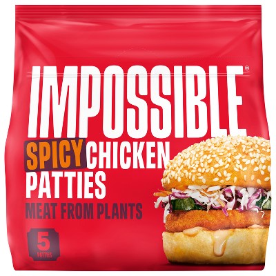 Impossible Plant Based Spicy Chicken Patties - Frozen - 13.5oz/5ct : Target