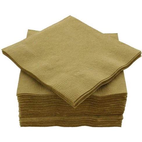 Sparksettings Gold Beverage Napkins, 5” X 5” 2 Ply Paper Napkins, Pack ...
