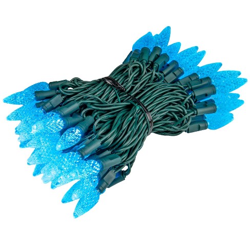 Novelty Lights Teal C6 Led Christmas String Lights 70 Strawberry Bulbs ...