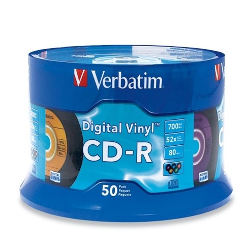 Verbatim Cd-r 80min 52x With Digital Vinyl Surface - 50pk Spindle : Target