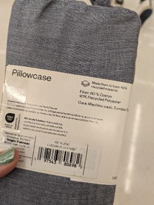 Standard Easy Care Cotton Blend Sateen Pillowcase Gray Floral - Room ...