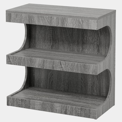 Tribesigns E-shape End Table With 3 Storage Shelves, Grey : Target